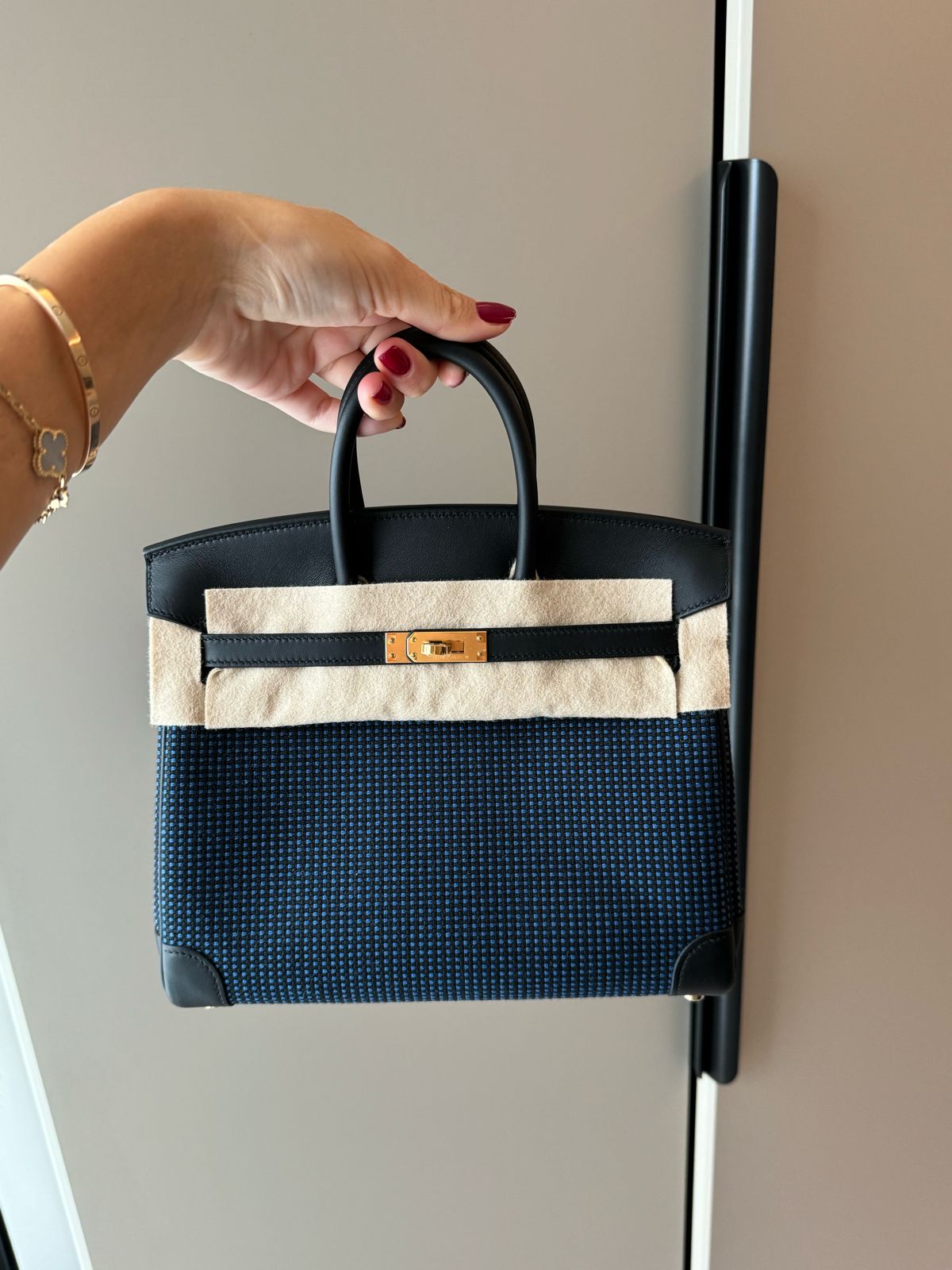 Hermès Birkin 25 Toile SWIFT AM NOIR LIMITED EDITION 2024 STAMP W ...